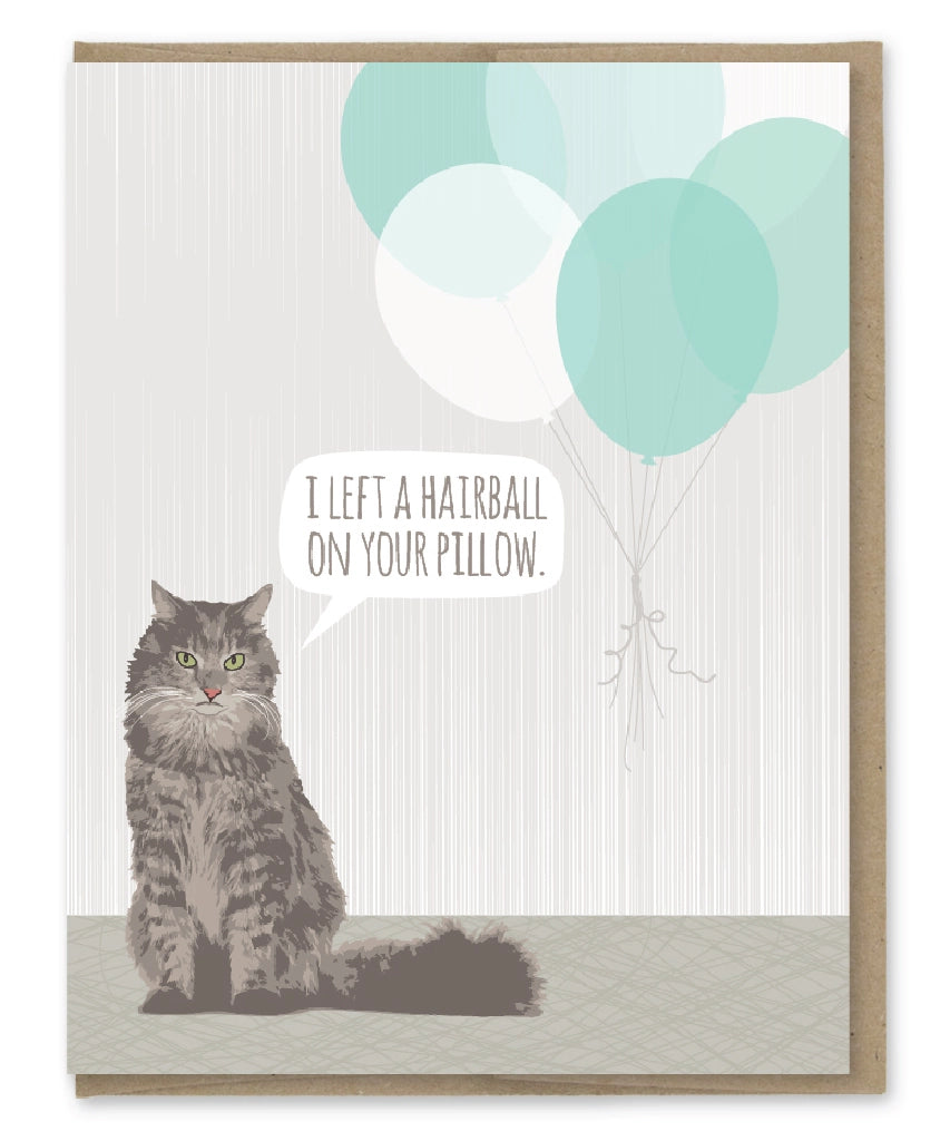Cat Hairball Birthday Card – Root Adorned